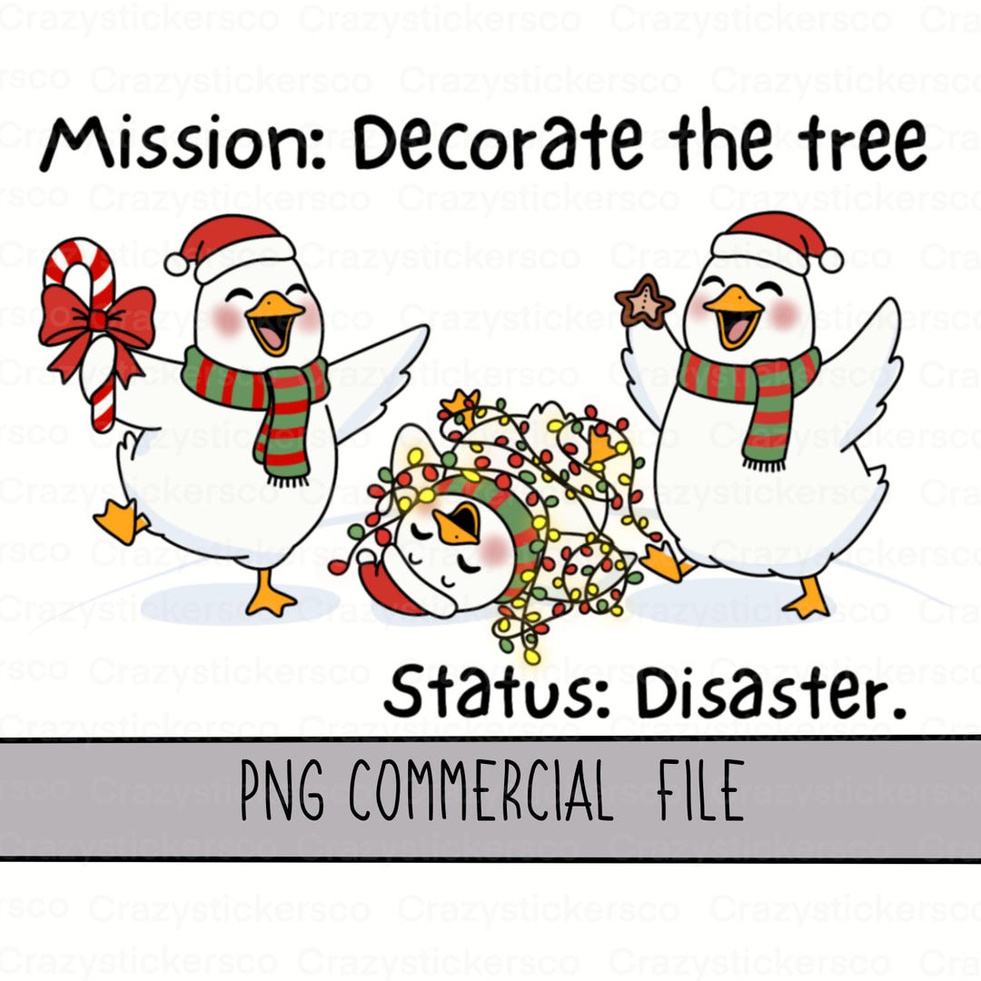 Funny Christmas Geese Clipart PNG – Tangled Lights Goose Friends ...