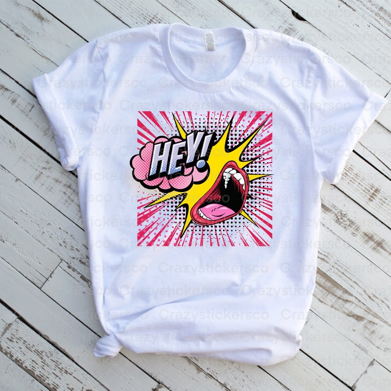 Pop Art Hey Lips File PNG , Digital Download , Pop Art Sublimation ...