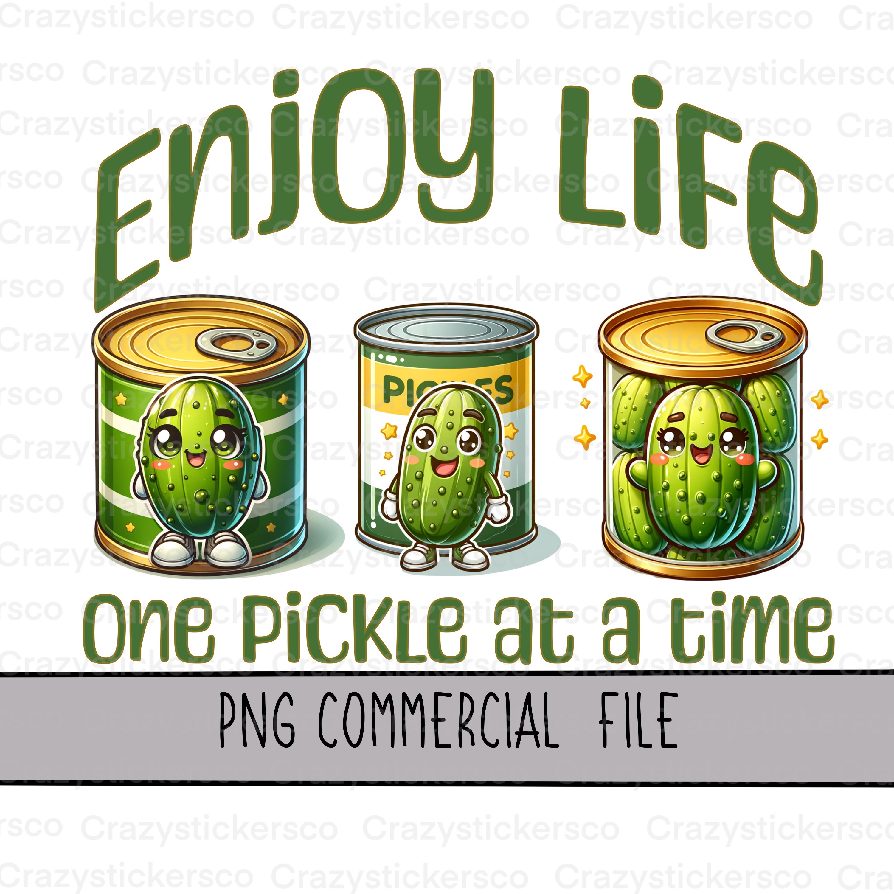 Funny Kawaii Pickle PNG: Commercial Sublimation File - Etsy