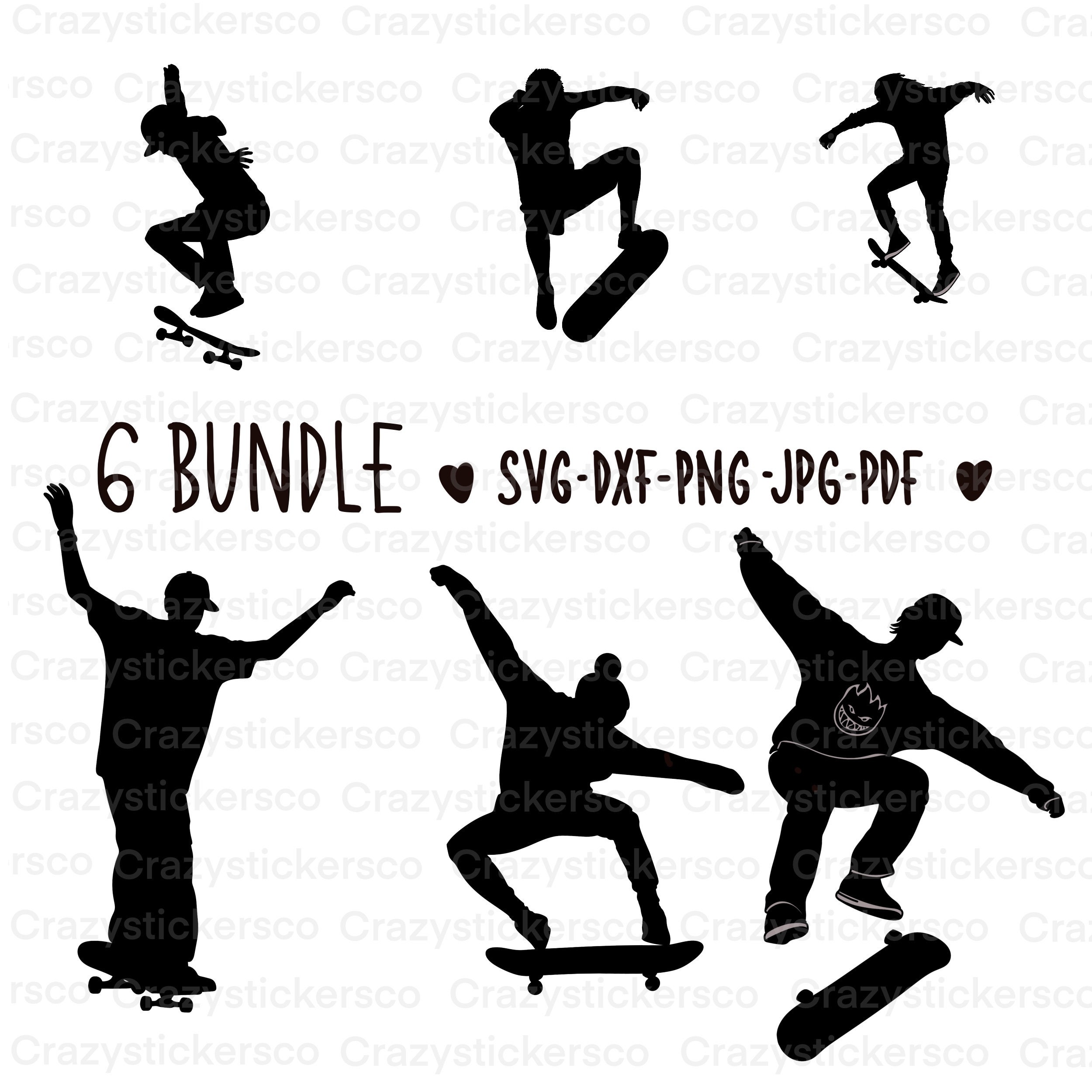 6 Skateboard SVG Bundle 6 Skateboard PNG Bundle Skateboard - Etsy