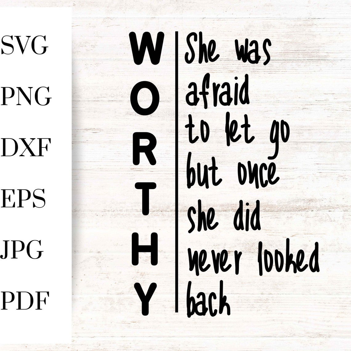 Women Empowerment Worthy PNG Graphic Image Worthy SVG - Etsy