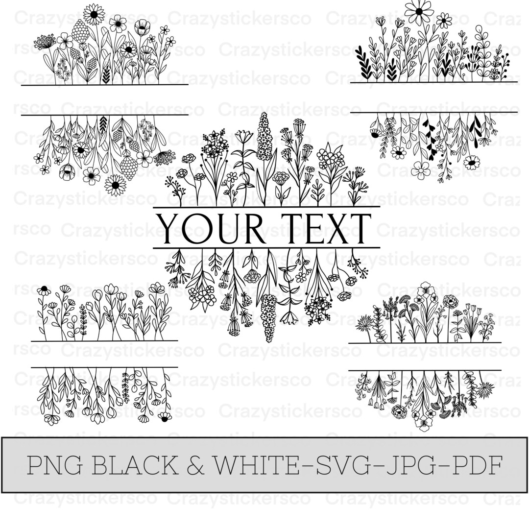 Split Wildflowers SVG Bundle: Floral Sublimation PNG (digital Files) - Etsy