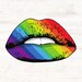 LGBTQ Rainbow Lips PNG: Pop Art Sublimation Design (digital Download ...