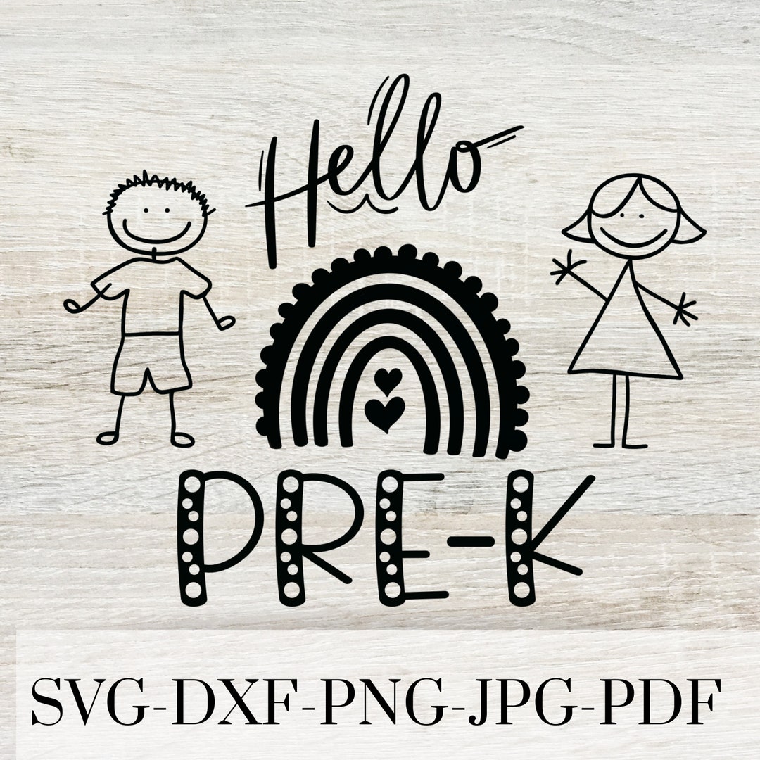 Hello Pre-k SVG , Hello Pre-k PNG , Back to School Digital Download ...