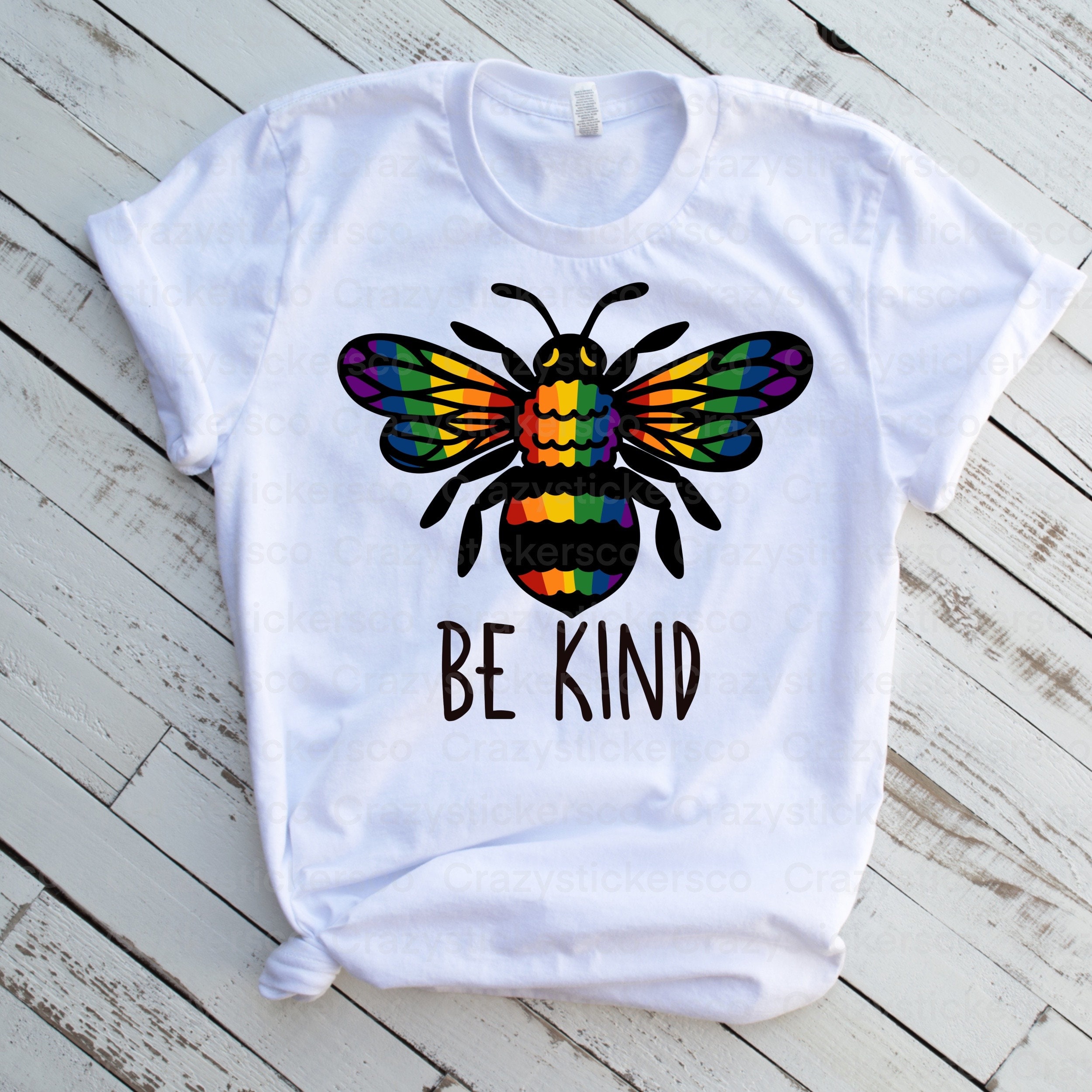 Be Kind LGBTQ Bee Rainbow Svg , LGBTQ Sublimation PNG Bee Image , Bee ...