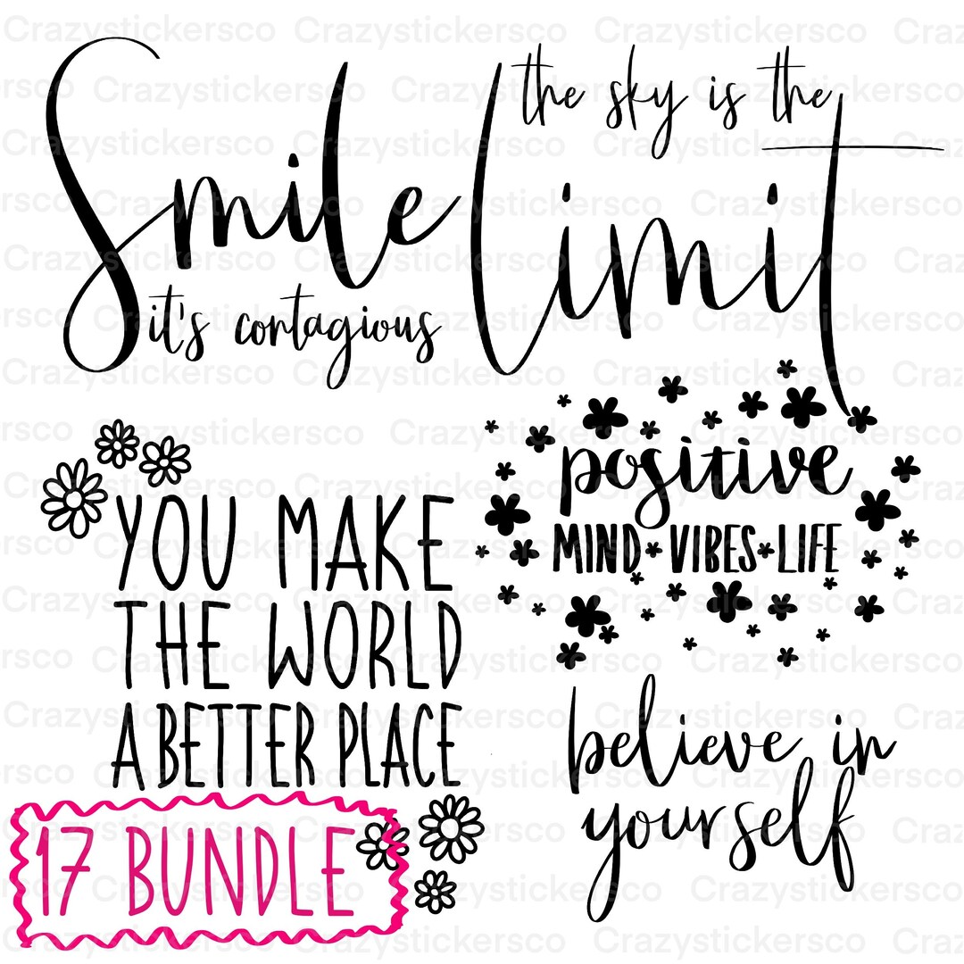 17 Positivity SVG Bundle , Positivity PNG Bundle , Inspirational ...