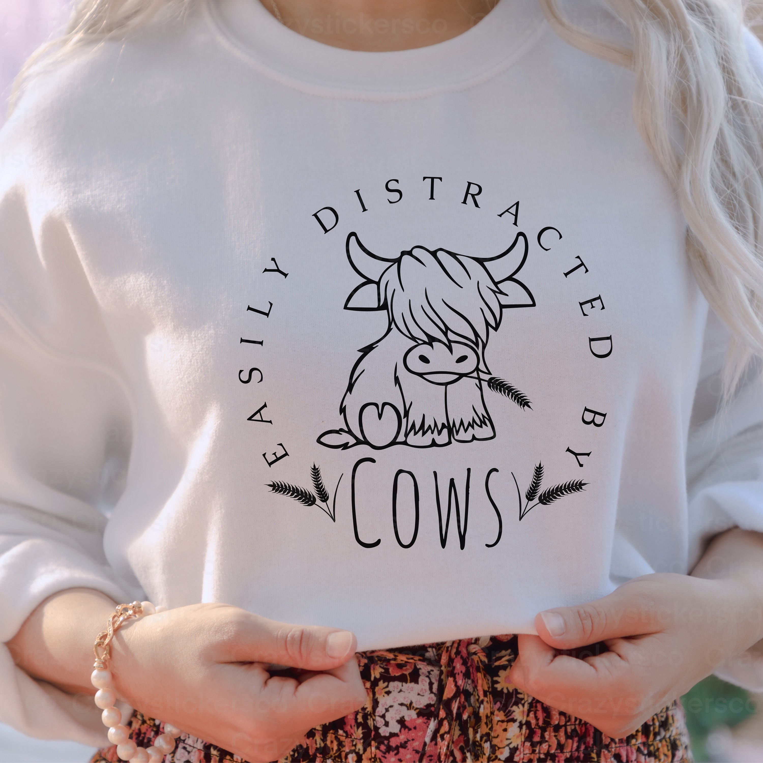 Easily Distracted by Cows PNG SVG: Cow Lover Sublimation (digital File ...