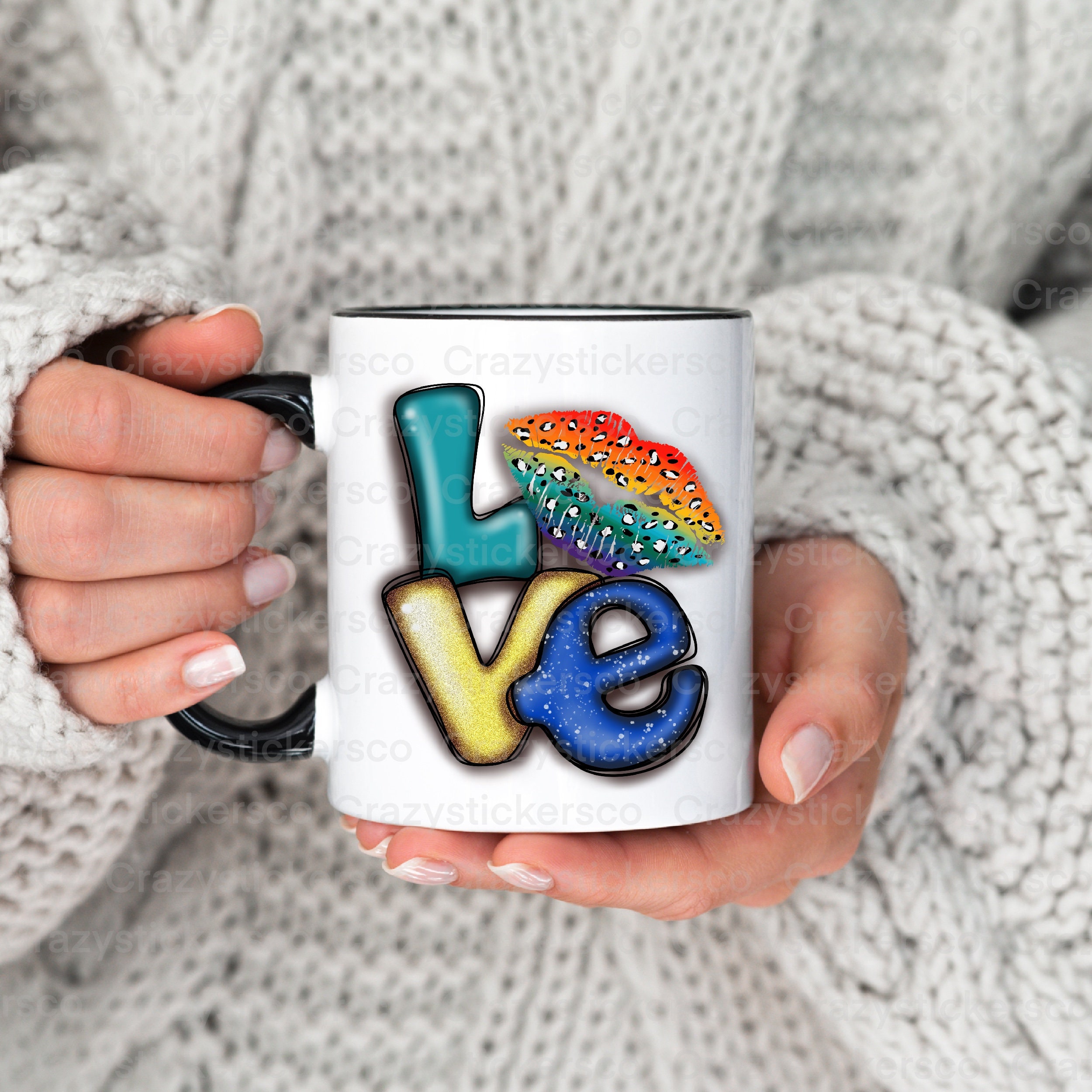 LGBTQ Love Leopard Lips PNG: Rainbow Pride Sublimation Design (digital ...