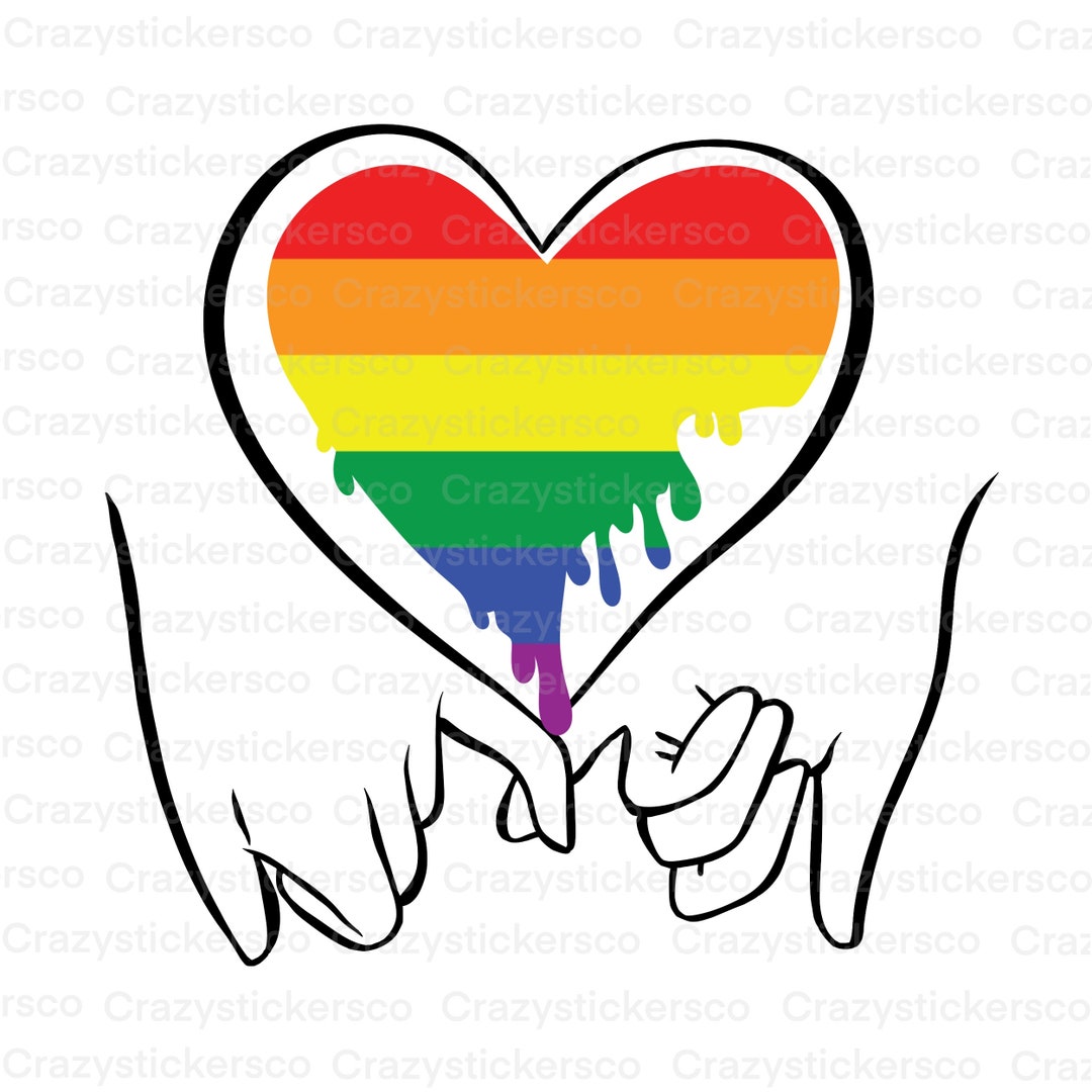 Pride Flag Holding Hands SVG PNG: LGBTQ Graphic (digital Download) - Etsy