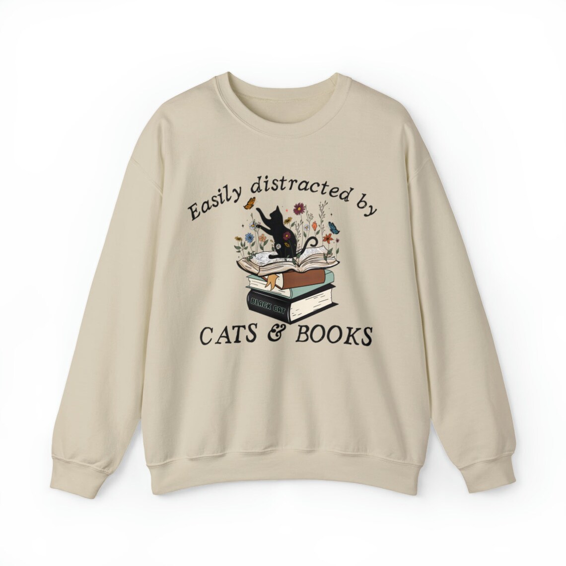 Easily Distracted by Cats and Books PNG - Book Lover Sublimation ...