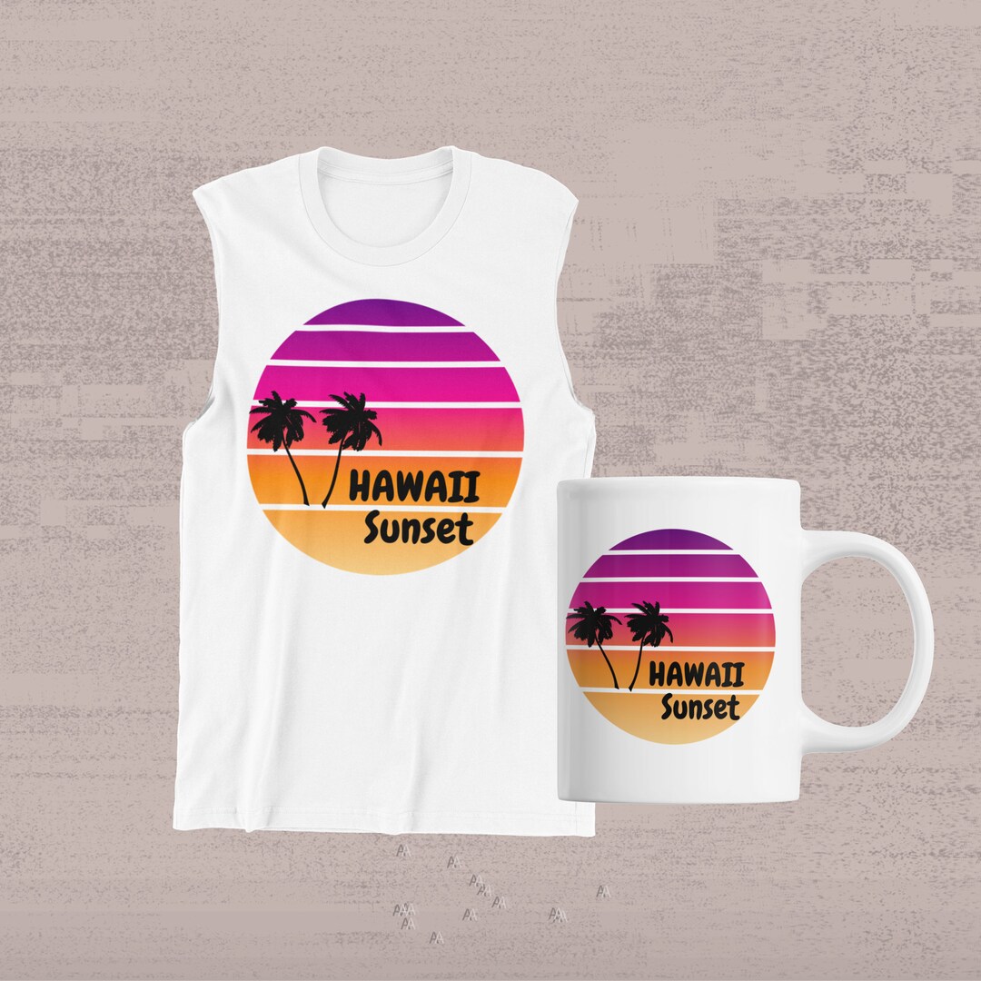 Retro Hawaii Sunset Clipart: PNG & SVG Image (digital Download) - Etsy