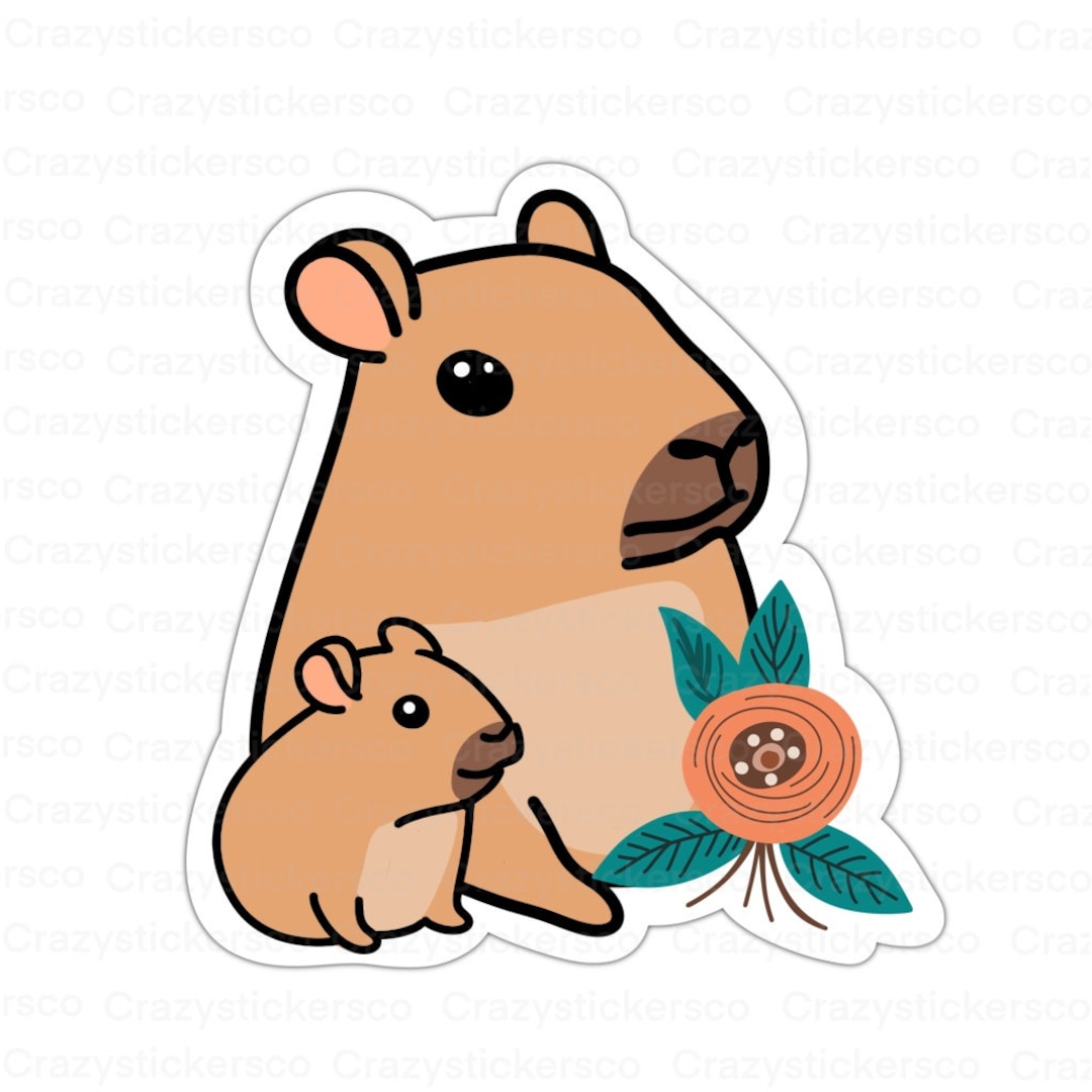 Capybara Sticker PNG , Capybara Mom and Baby PNG , Capybara Clipart ...