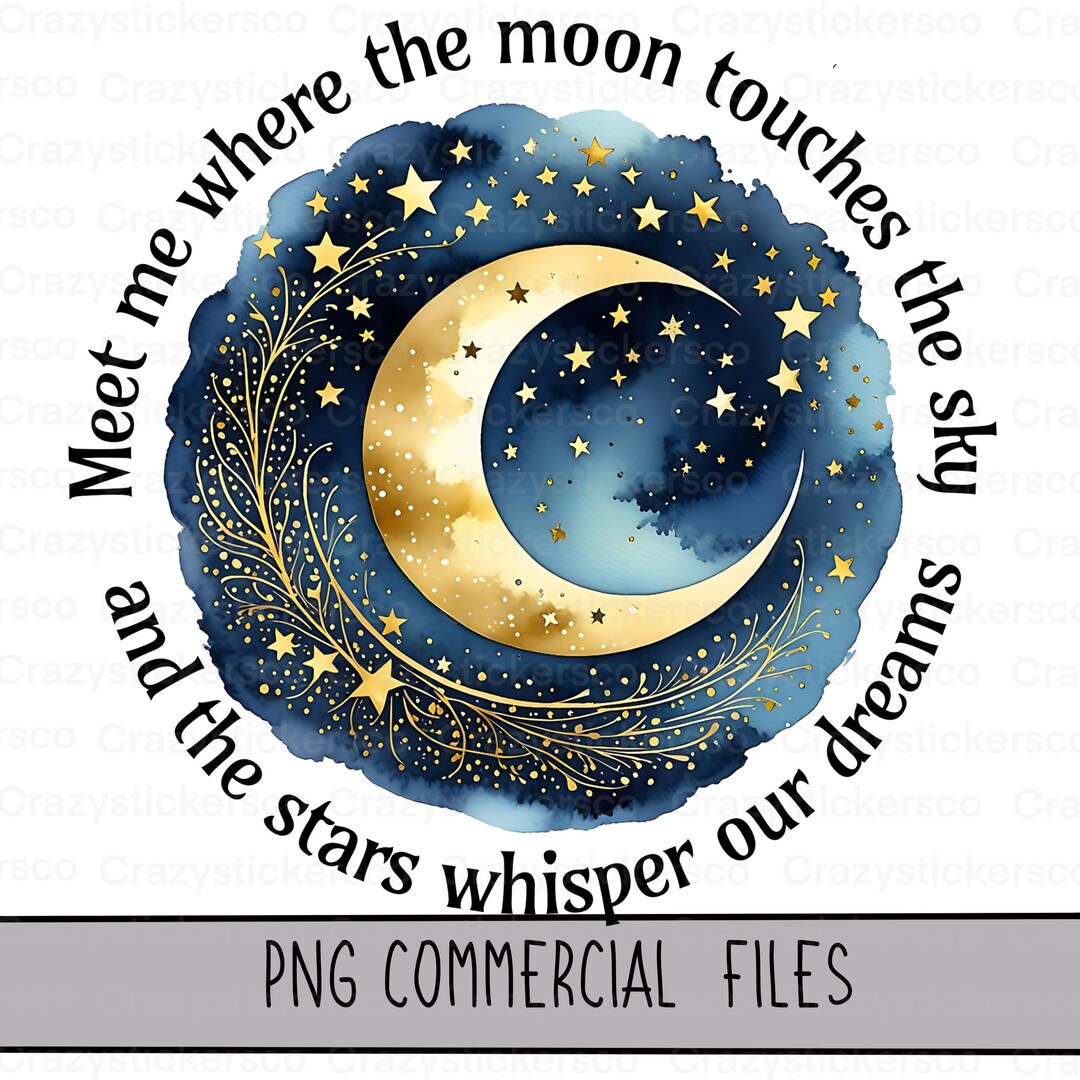 Celestial Moon and Stars PNG | Gold Ink Hand-drawn Clipart | Mystical ...