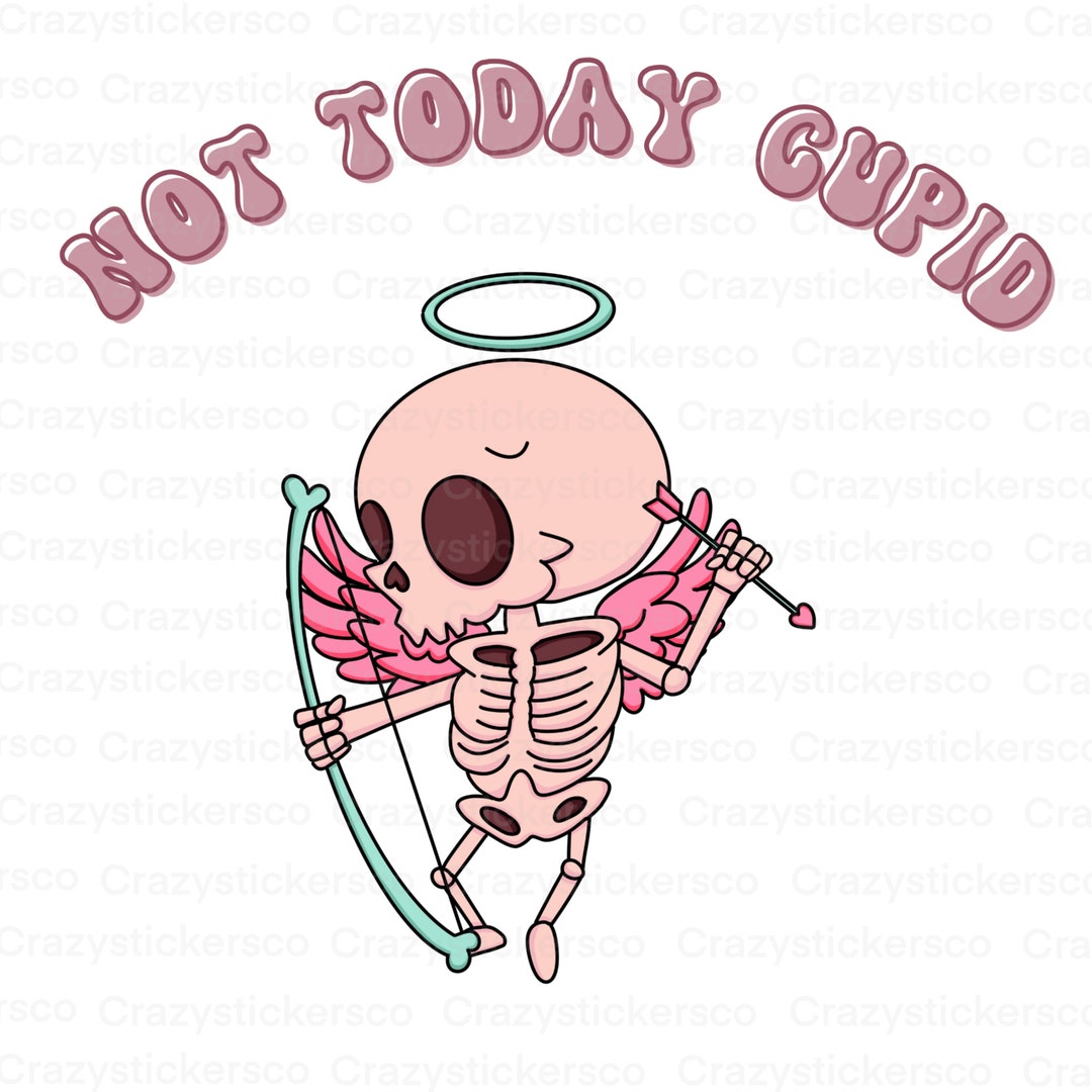 Funny Retro Anti Valentine Skeleton Cupid PNG (commercial Use) - Etsy