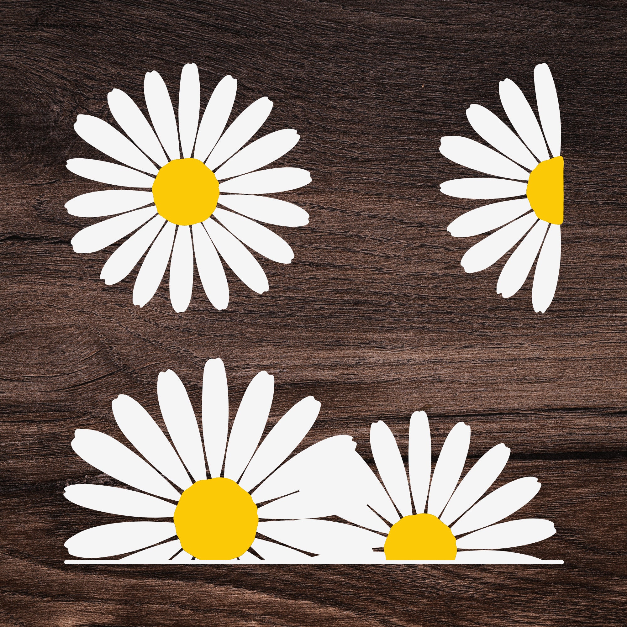 Daisy SVG Bundle , Daisy PNG Bundle , Half Daisy Clipart . Daisy SVG ...