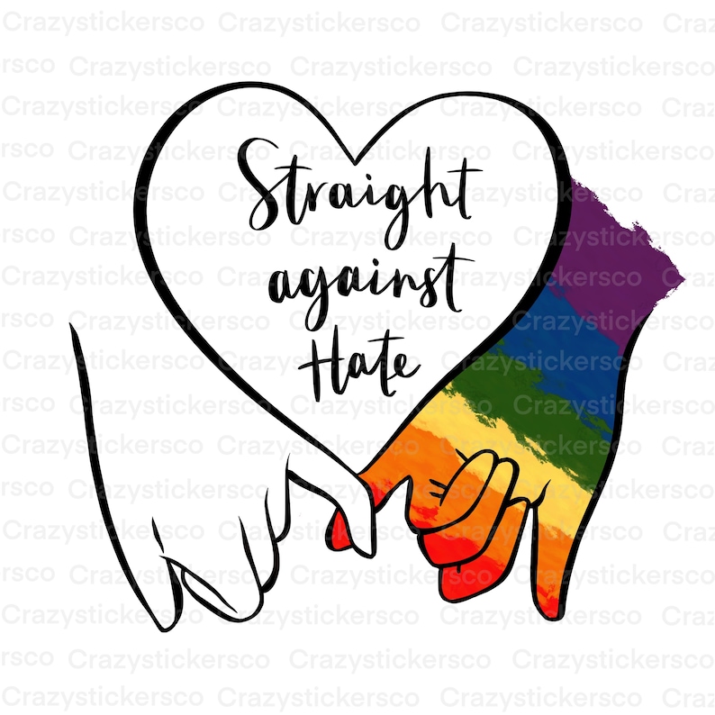 Straight Ally Pride Png: LGBTQ Holding Hands Design (digital Download ...