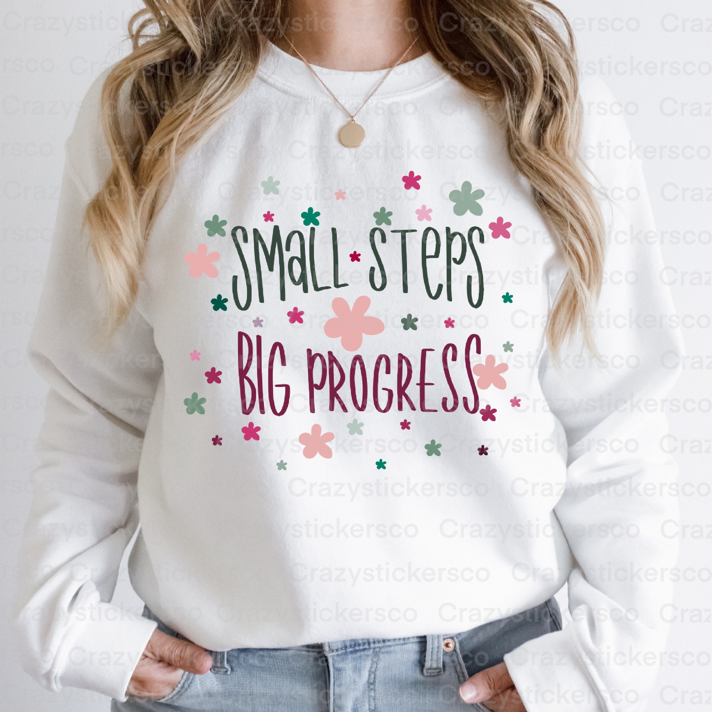 Small Steps Big Progress SVG , Positive Vibes Flower PNG , Motivational Sublimation Design ...