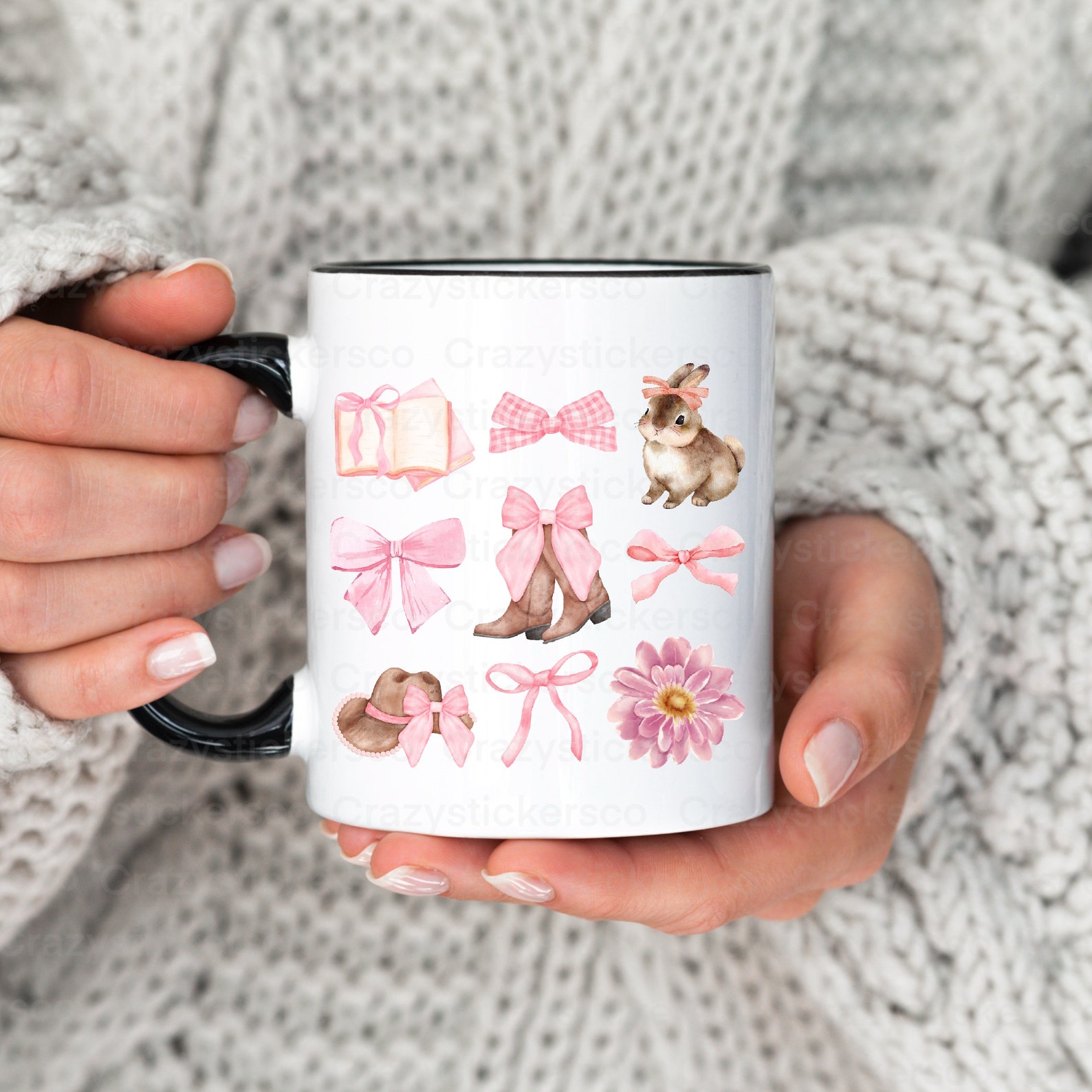 Coquette Pink Bows Western PNG , Bow Home Decor , Aesthetic Watercolor ...