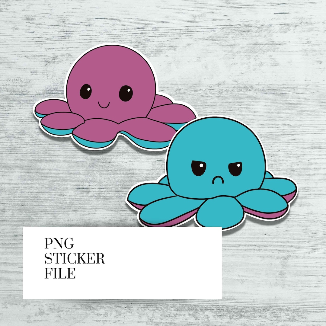 Reversible Octopus PNG: Cricut Sticker & Sublimation Files (digital ...