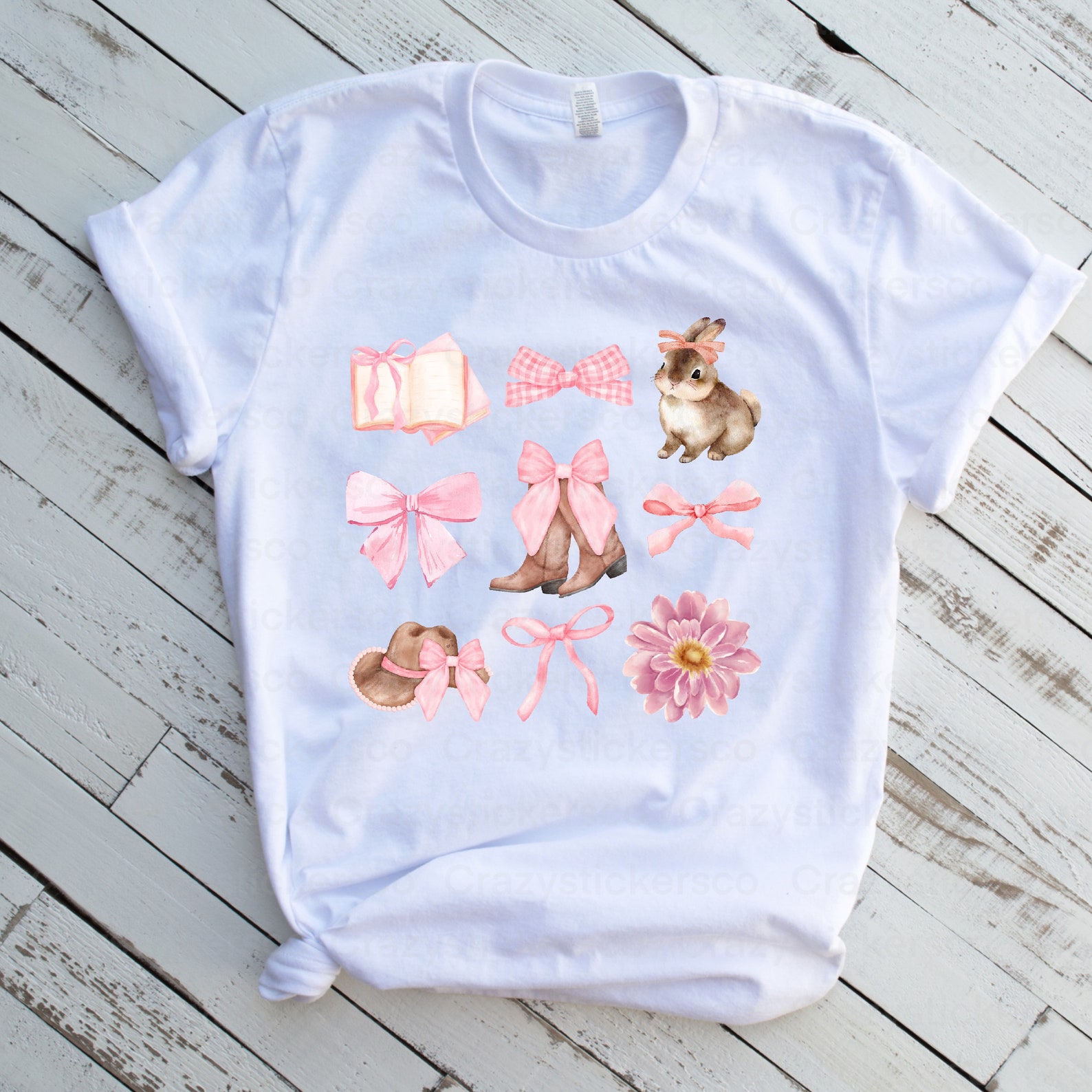 Coquette Pink Bows Western PNG , Bow Home Decor , Aesthetic Watercolor ...