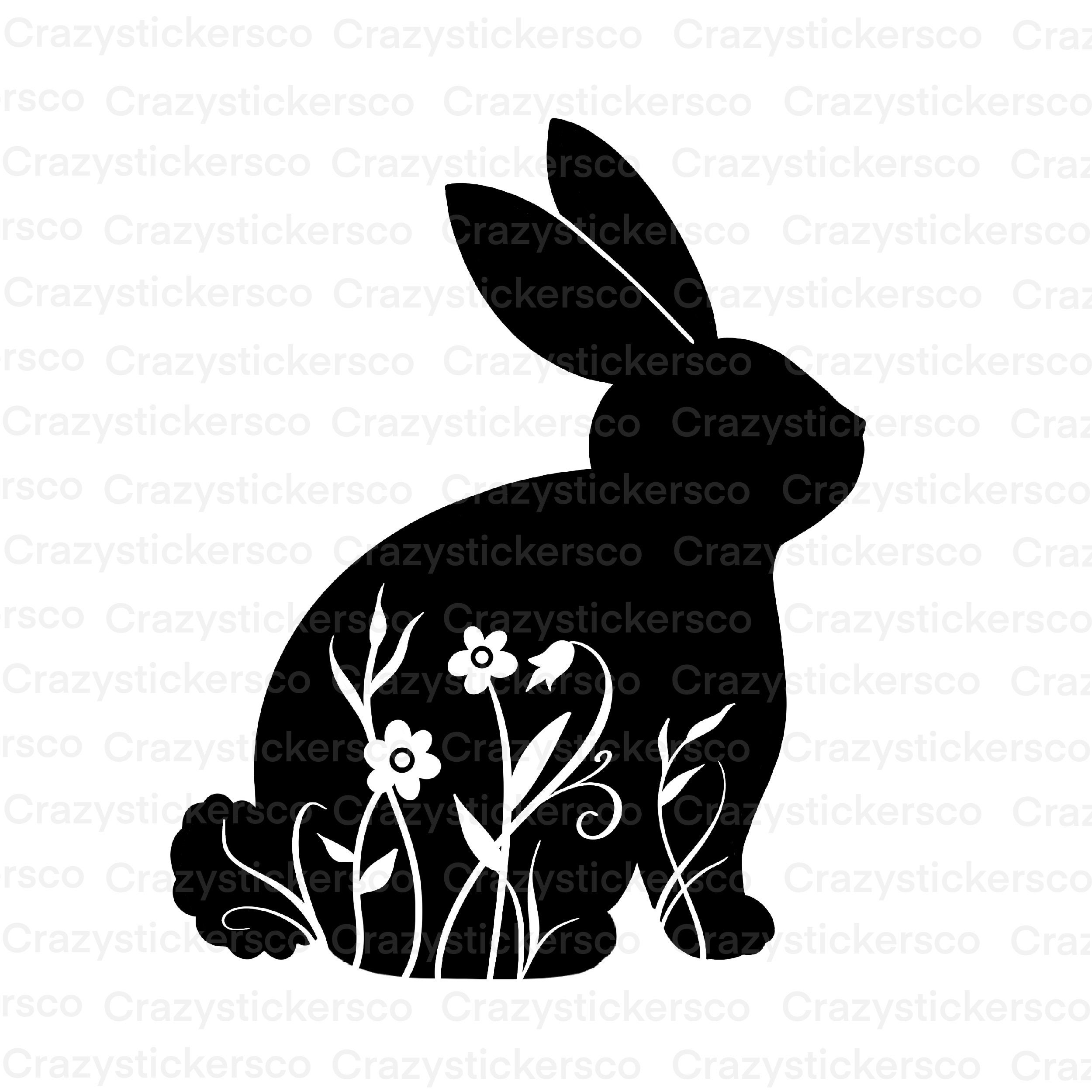 Hase mit Blumen SVG, Hase Grafik Bild PNG, Hase digitaler Download ...