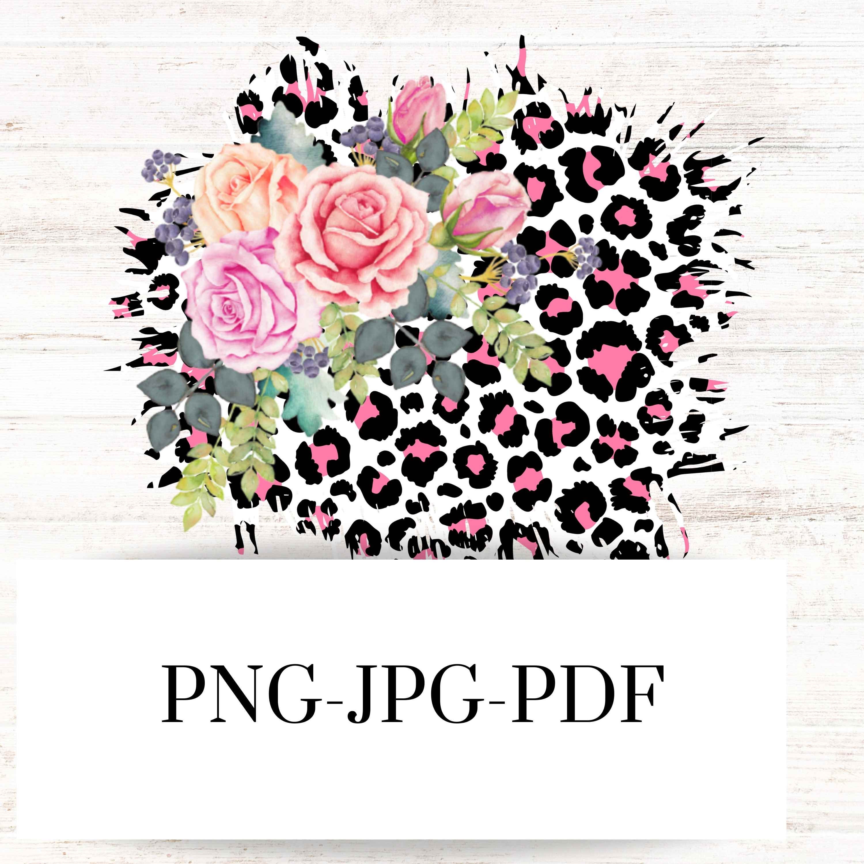 Leopard Roses PNG , Roses Leopard Sublimation Design Graphics Image ...