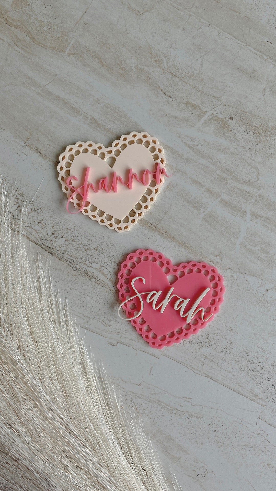 Valentines Day Tag Scalloped Valentines Tag Galentines Day Tags Heart ...