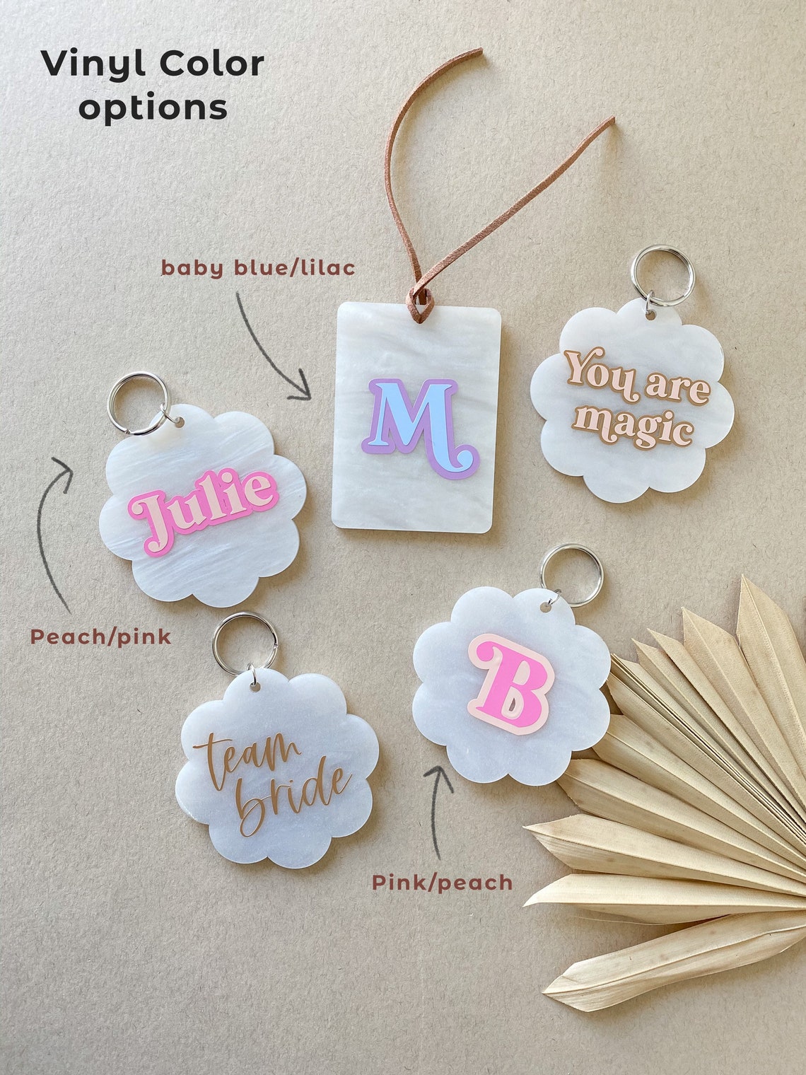 Initial Acrylic Tag Name Tag Daisy Acrylic Tag Acrylic - Etsy