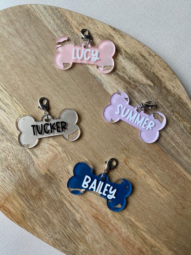 Acrylic Bone Dog Tag Dog Tag Dog ID - Etsy