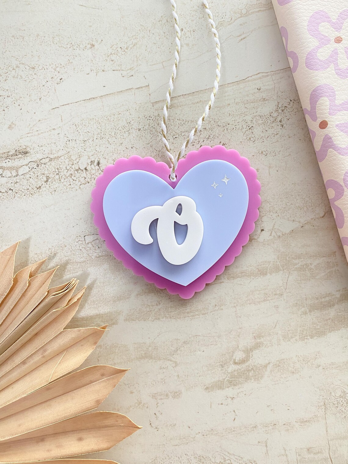 Scallop Heart Tag - Personalized Valentines Name Tag - Valentines Gift ...