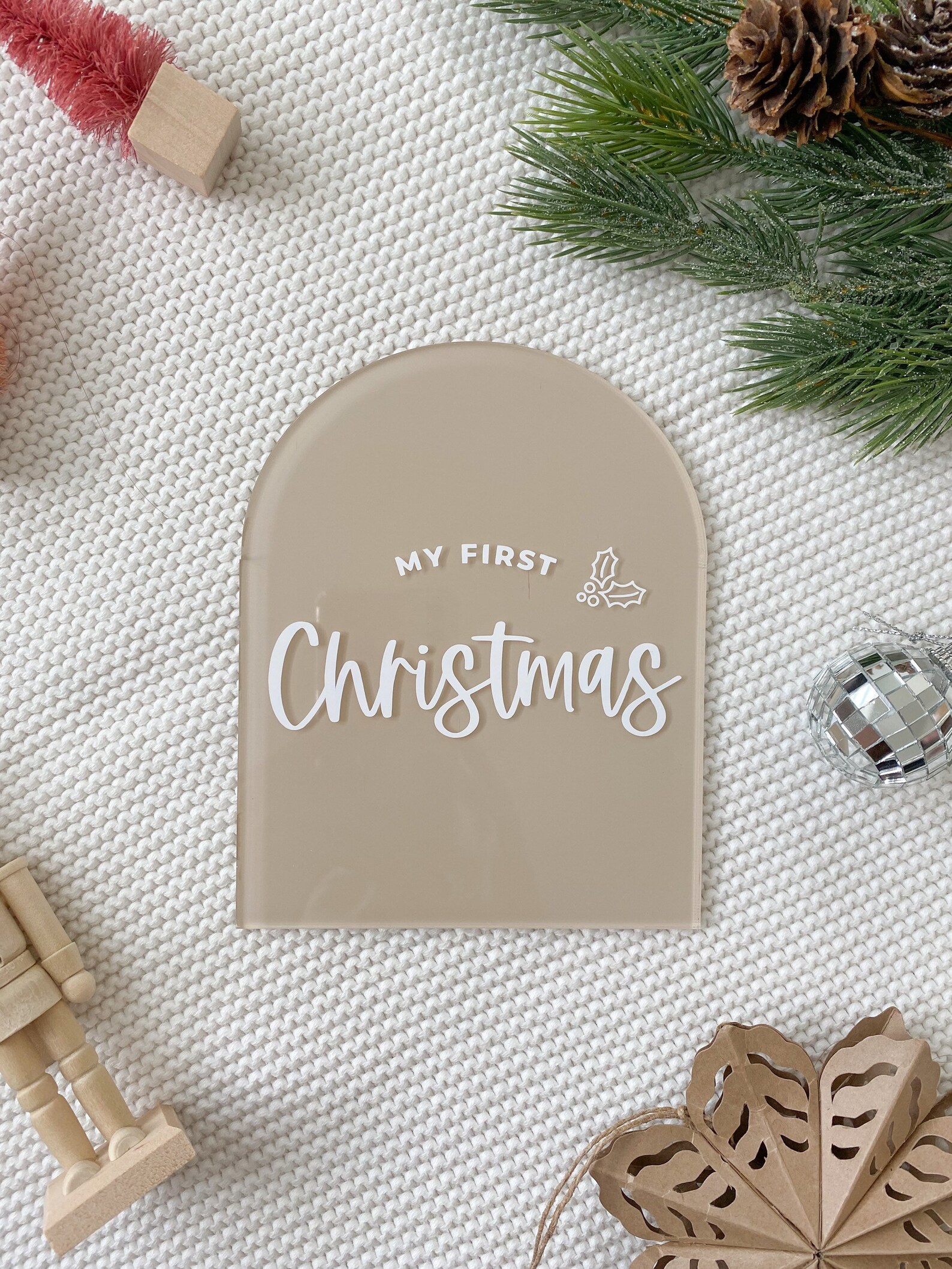 Baby's First Christmas Sign: Engraved Acrylic Photo Prop - Etsy