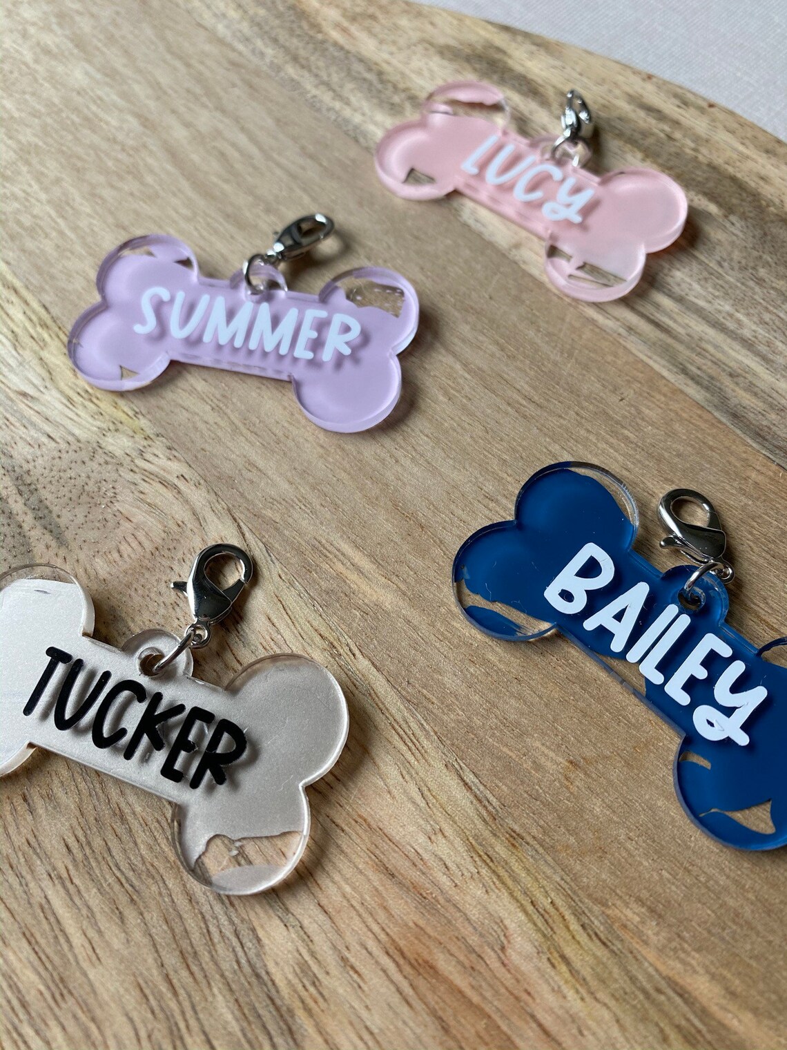 Acrylic Bone Dog Tag Dog Tag Dog ID - Etsy