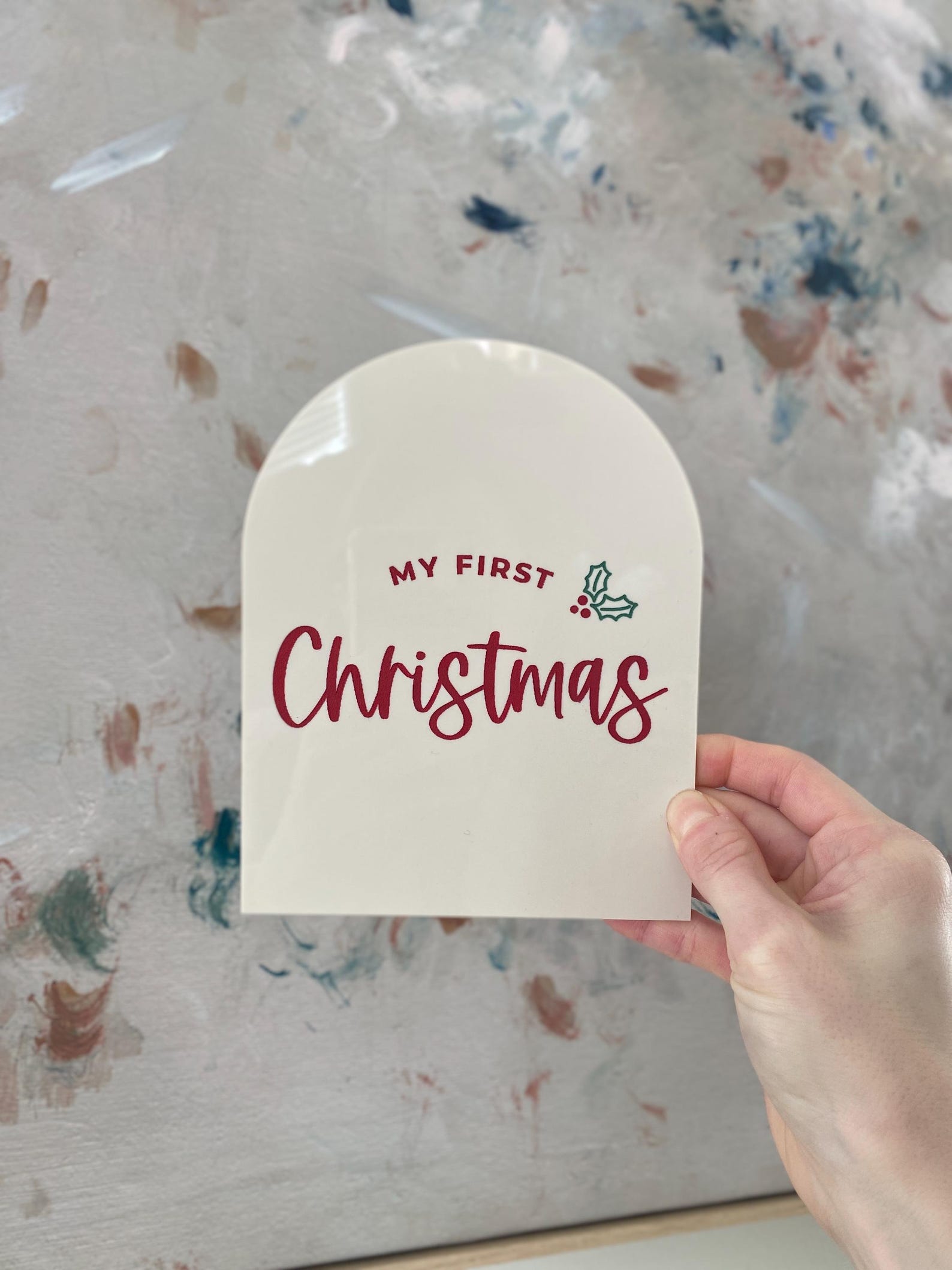 Baby's First Christmas Sign: Engraved Acrylic Photo Prop - Etsy