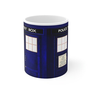Doctor Who Tardis Coffee Mug, Tardis Wrap Design on a 11oz White ...