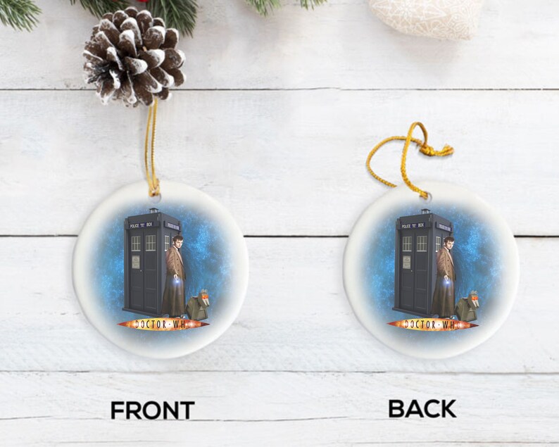 Doctor Who Christmas Ornament: David Tennant, Tardis & K9 Ceramic ...