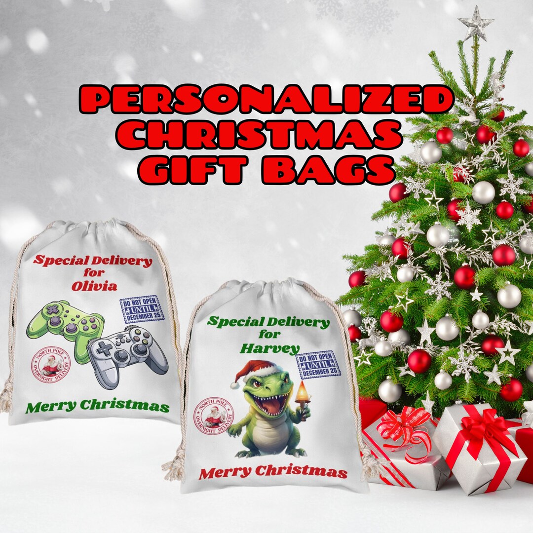 Personalized Christmas Santa Sack, Big Christmas Present Bag, Large ...