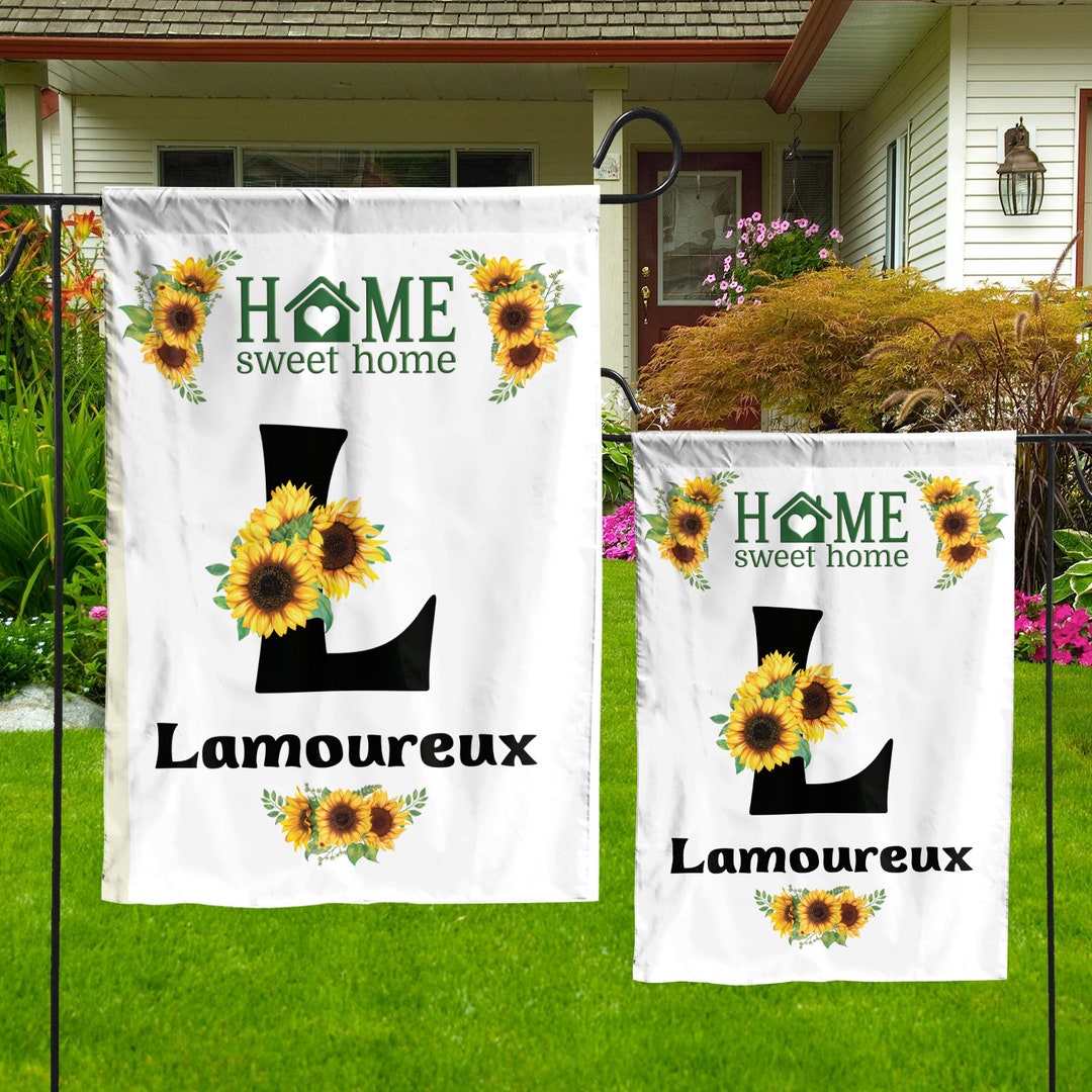 Personalized Garden Flag Sunflower Design, Custom Outdoor Flag With ...