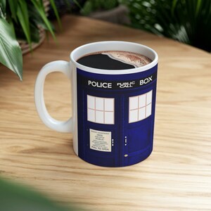 Doctor Who Tardis Coffee Mug, Tardis Wrap Design on a 11oz White ...