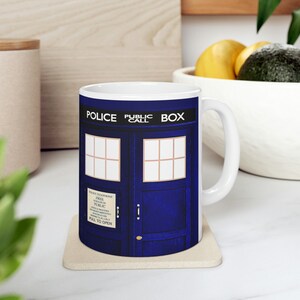Doctor Who Tardis Coffee Mug, Tardis Wrap Design on a 11oz White ...