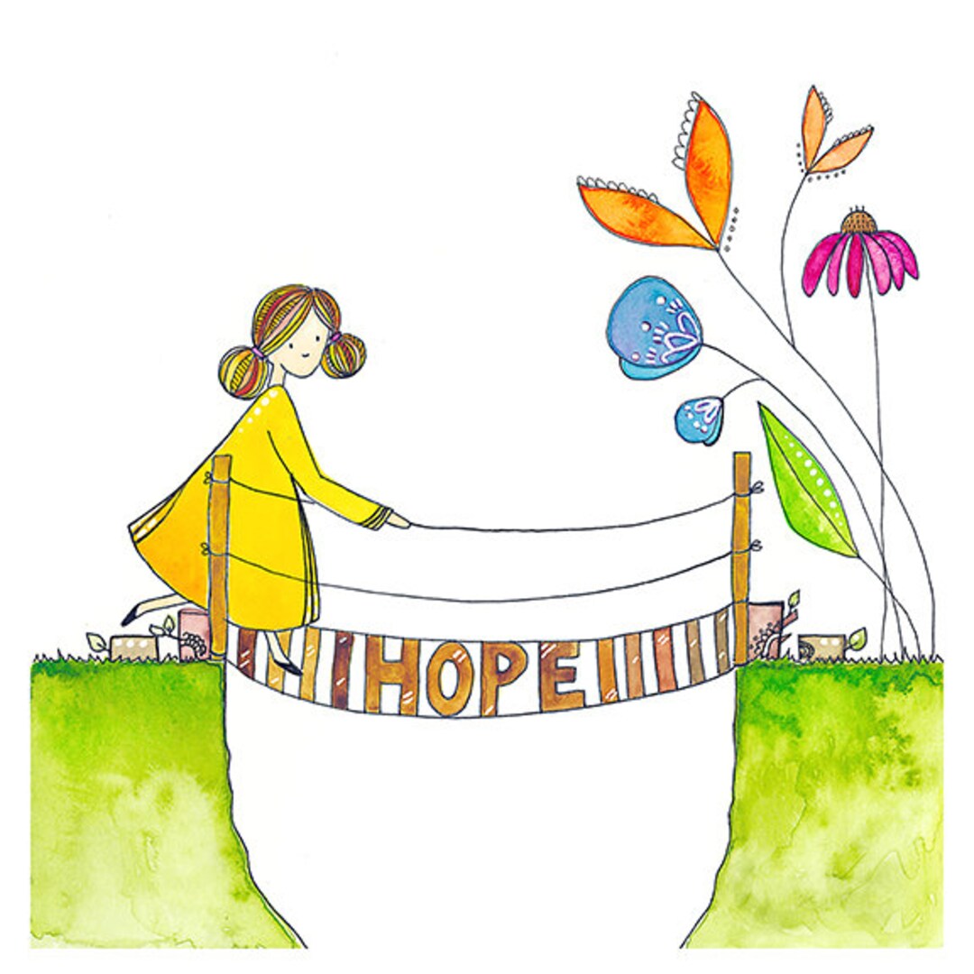Hope is a Bridge - (matted Watercolor Print - Available Sizes: 8x8 ...