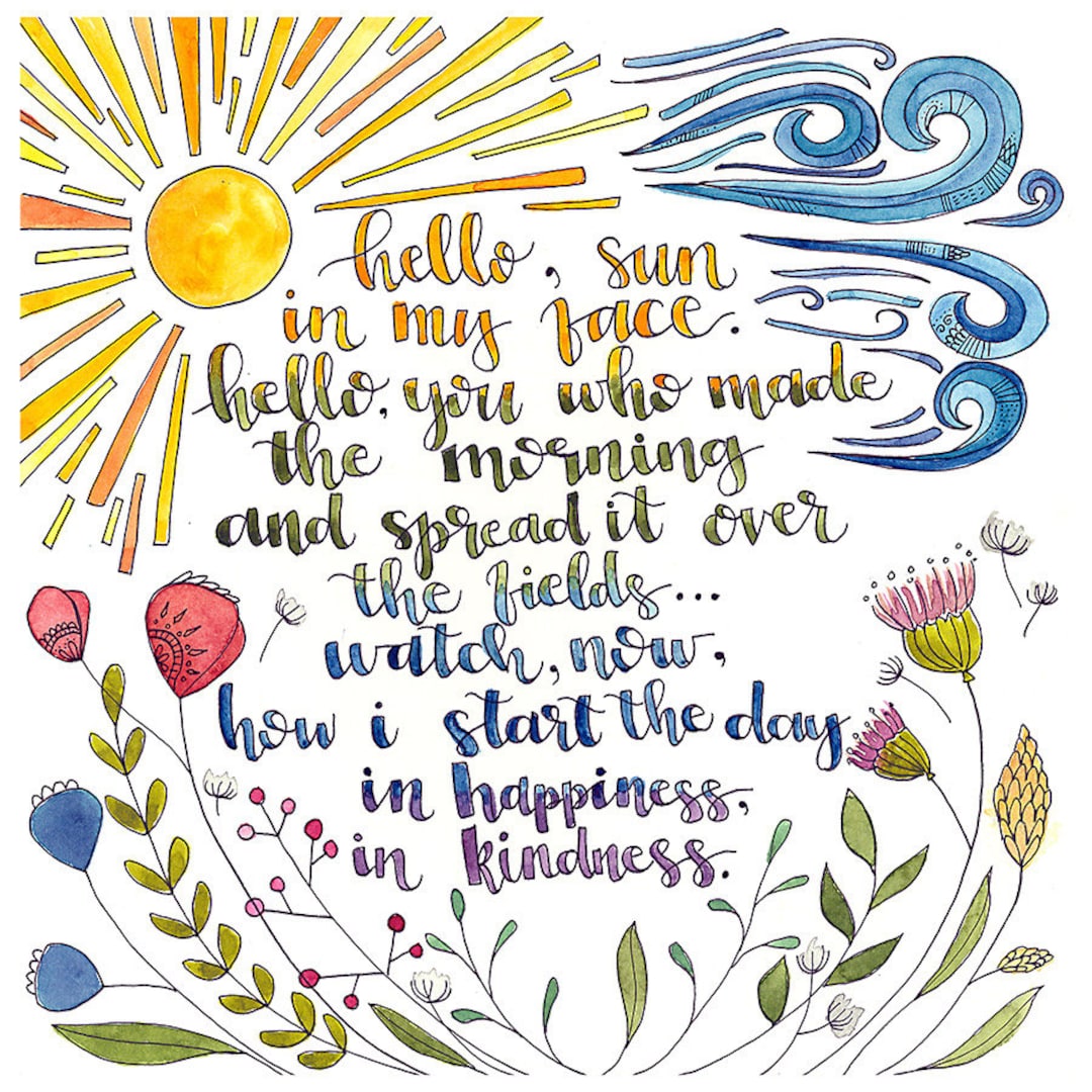 Hello, Sun in My Face available Sizes: 8x8 Print in 12x12 Signed Mat ...