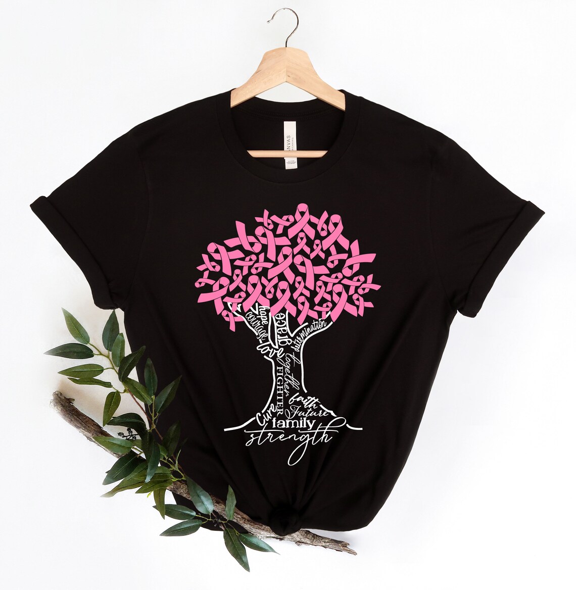 Pink Ribbon Tree Shirt Cancer Tree Shirt Breast Cancer - Etsy
