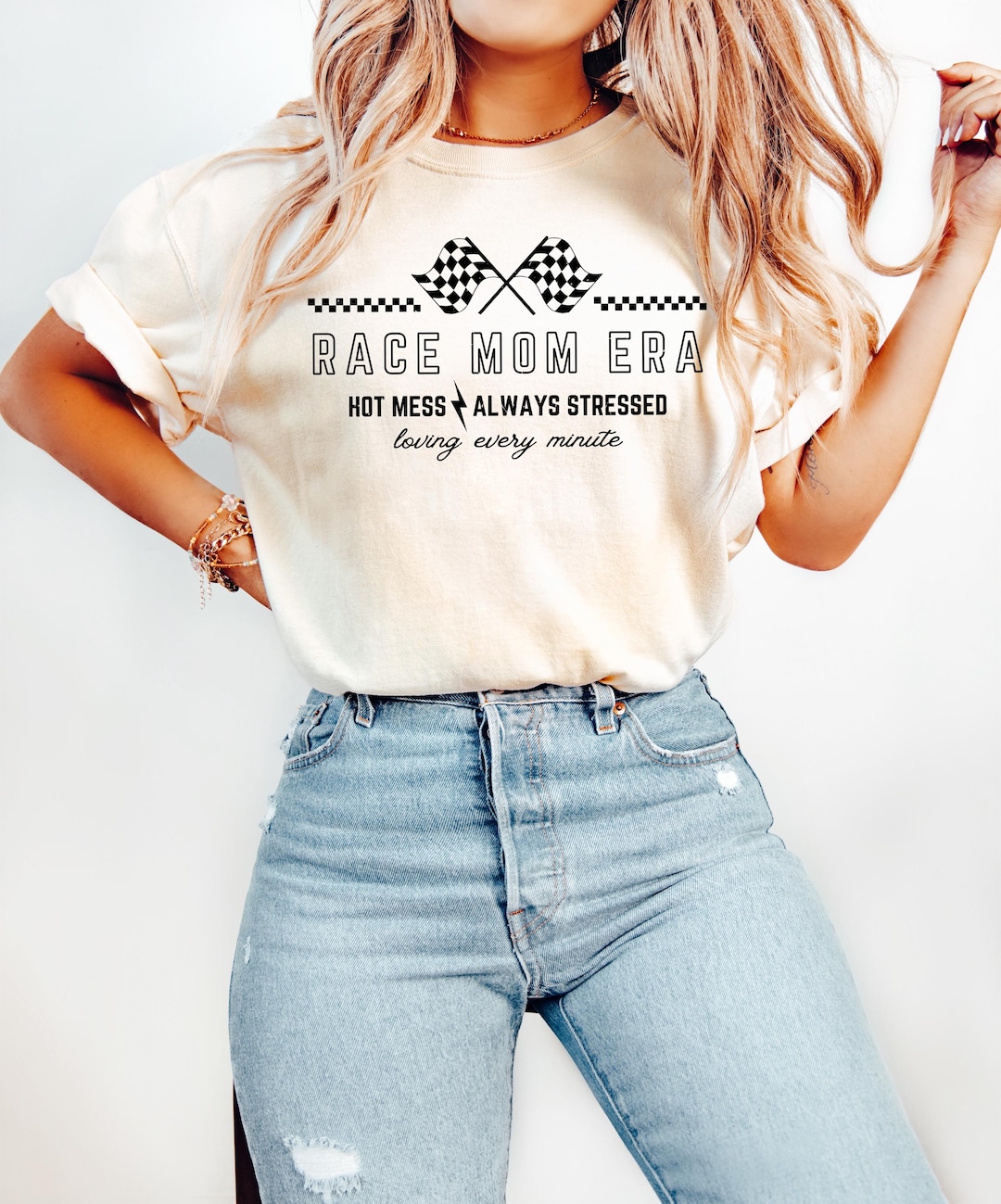 Race Mom Era Shirt, Racing Day Shirt, Hot Mess Always Stressed, Racing ...