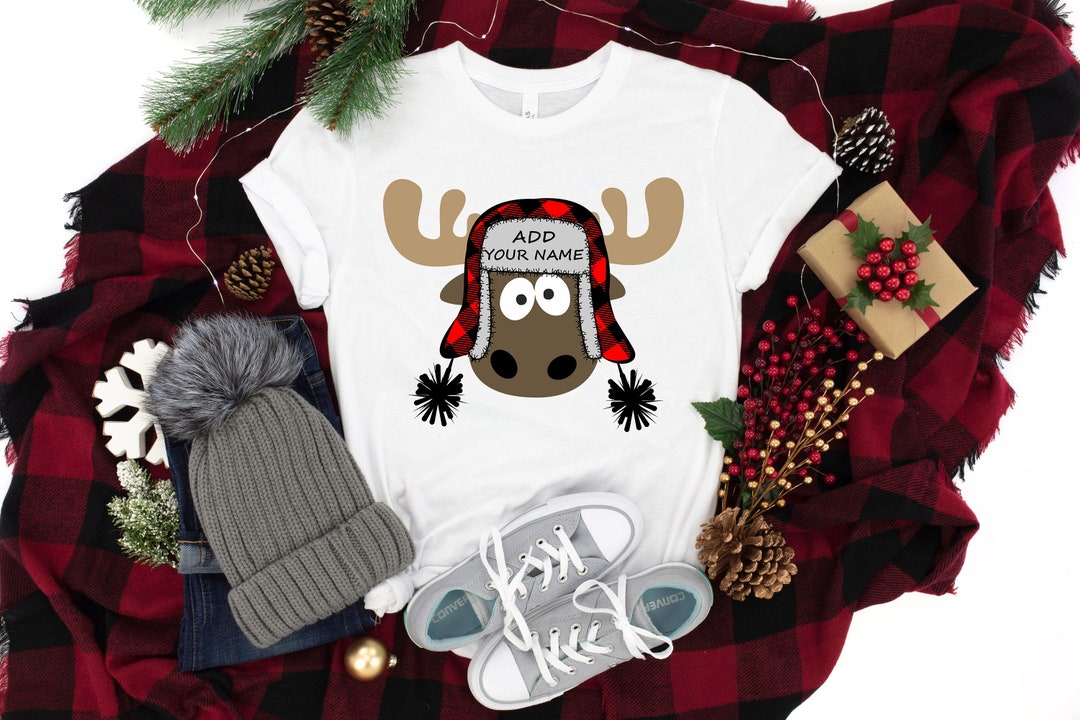 Christmas Reindeer Shirt, Custom Reindeer Shirt, Buffalo Plaid Shirt ...