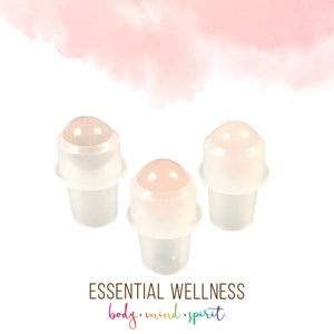 ROSE QUARTZ Rollerball 1 or Sets Gemstone Roller Ball Crystal Roller ...