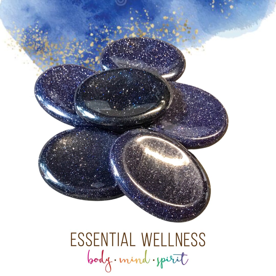 BLUE SANDSTONE Worry Stone, Calming Stone, Anxiety Stone, Thumb Stone ...