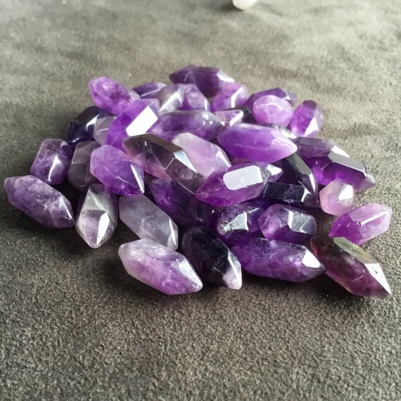 AMETHYST Mini Double Terminated Crystals Grid Crystals - Etsy