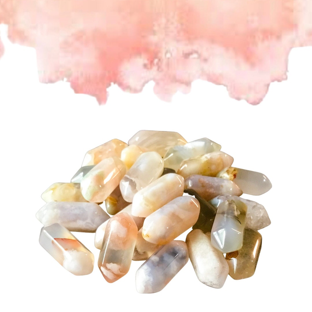 CHERRY BLOSSOM sakura AGATE Mini Double Terminated Crystals Grid ...
