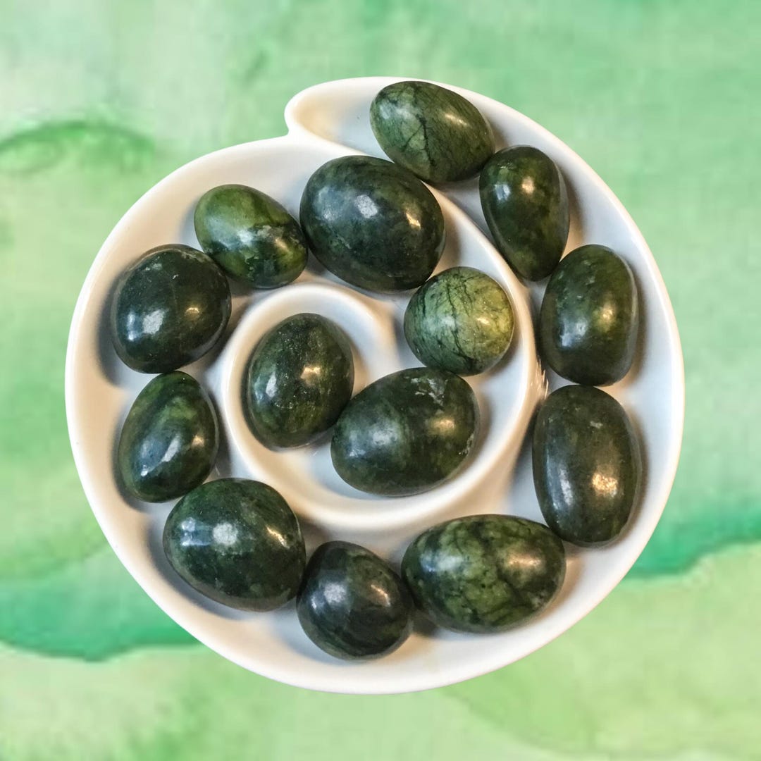 GREEN JADE Tumbled Stone - Choice of Sizes and Quantity - Polished High ...