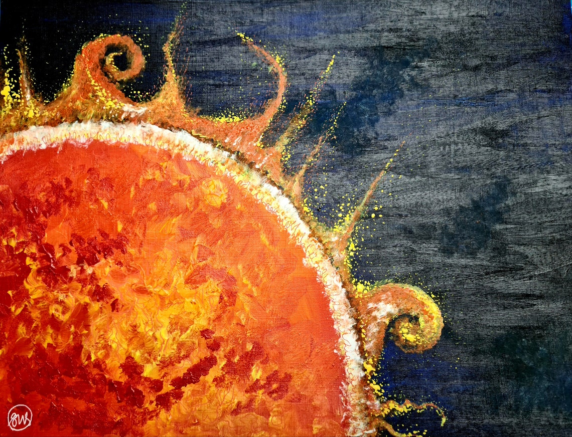Our Beautiful Sun Original Fine Art One Off Sale Planets | Etsy
